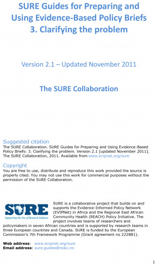 SURE Guides for Preparing and Using Evidence-Based Policy Briefs 3 ...