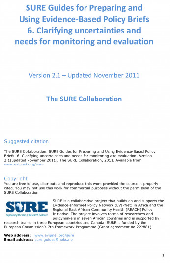 SURE Guides for Preparing and Using Evidence-Based Policy Briefs 6 ...